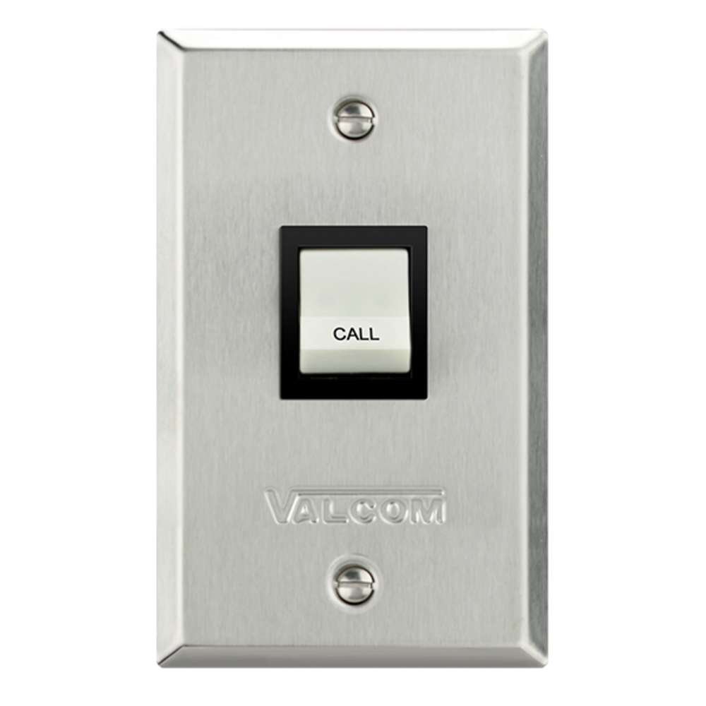 Call Button with Rocker Switch, Stainless Steel, V-2972 - Valcom