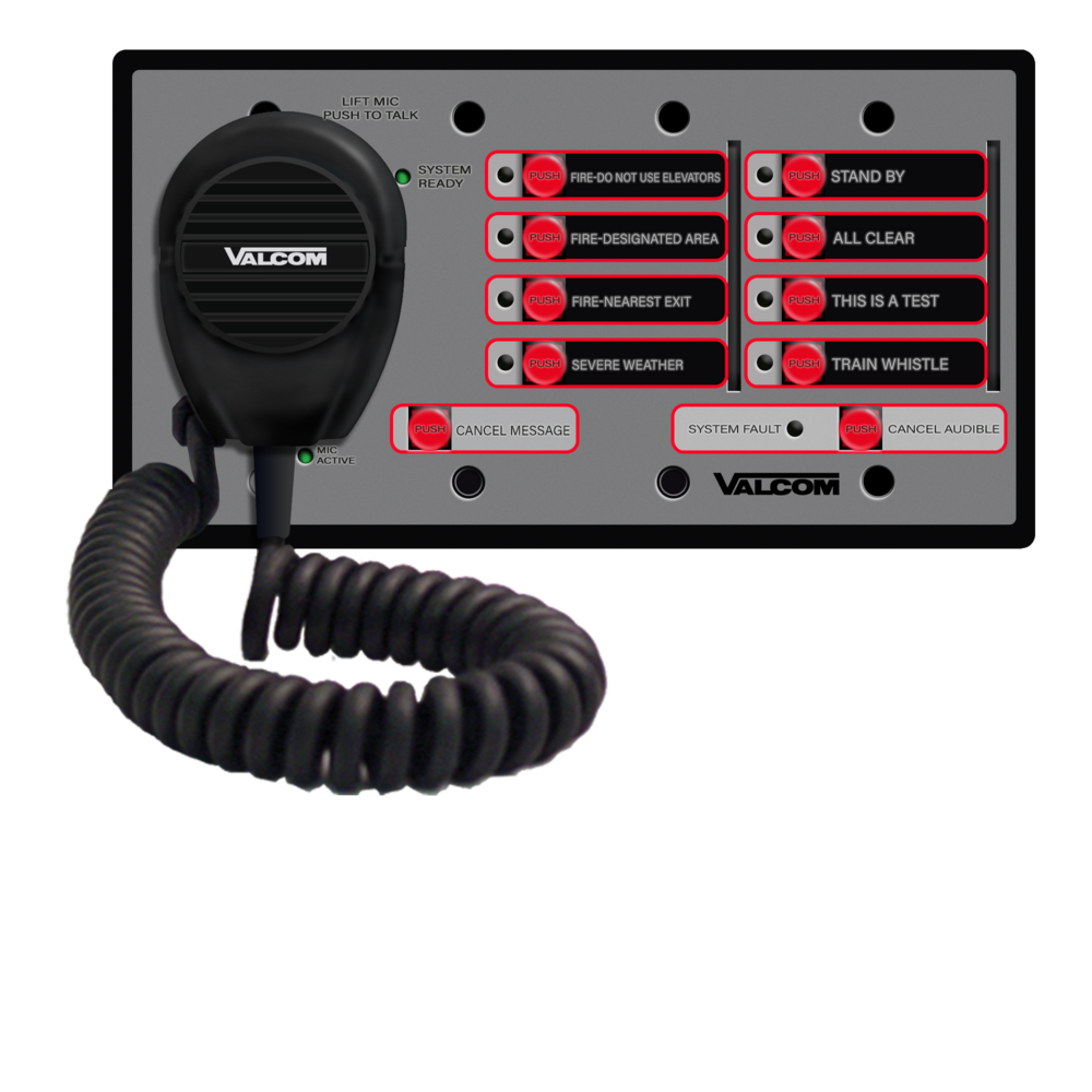 Stored Message/Mic Page Panel, V-9908 - Valcom